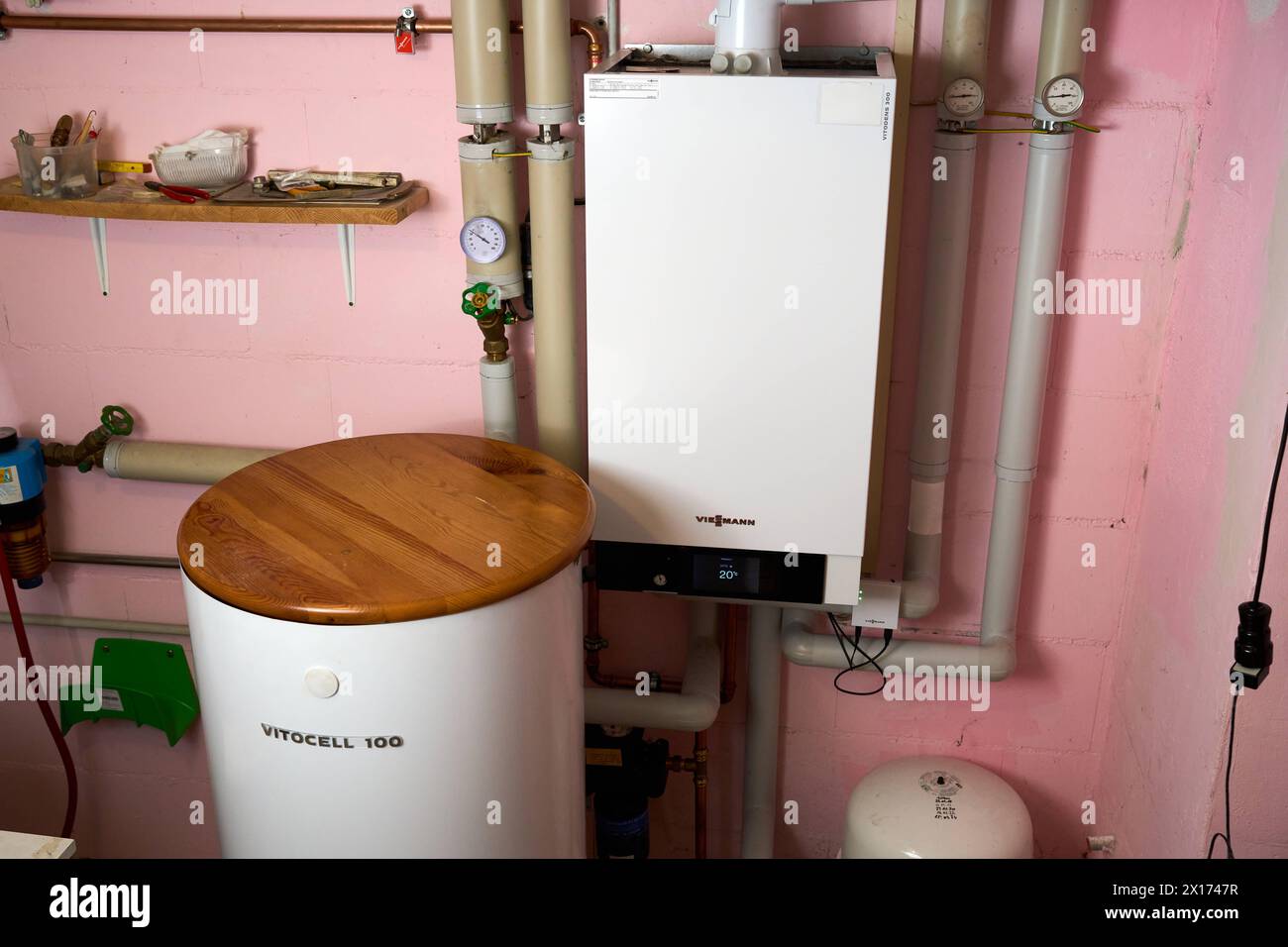 Augsburg, Bavaria, Germany - April 13, 2024: Gas heating, gas boiler ...