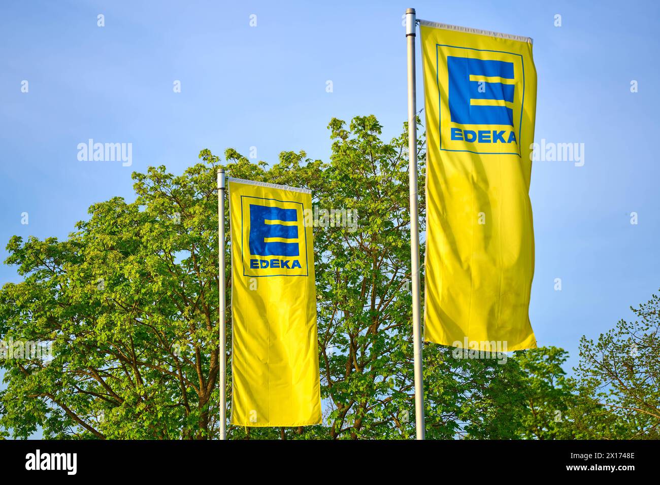 Augsburg, Bavaria, Germany - April 13, 2024: Flag of the German ...