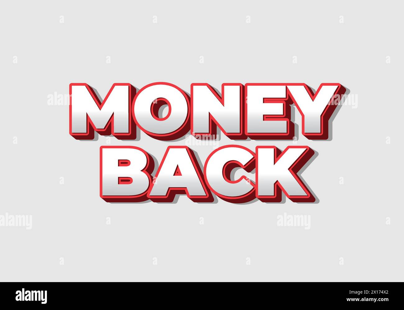 Money back. Text effect design in eye catching color. 3D effect Stock ...
