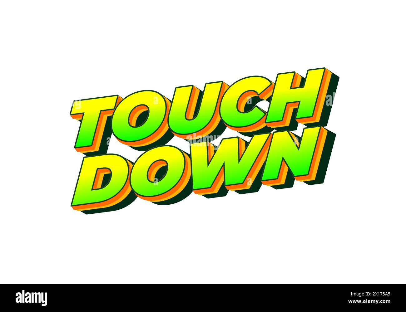 Touch down. Text effect design in eye catching color with 3d look ...
