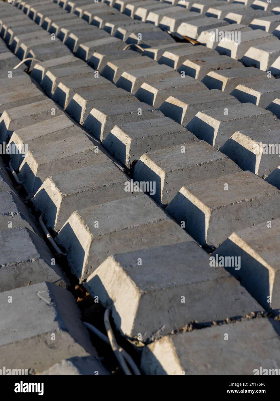 concrete bonded blocks for strengthening the river slope, part of the ...