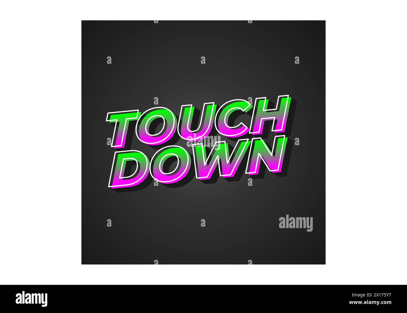 Touch down. Text effect design in eye catching color with 3d look ...