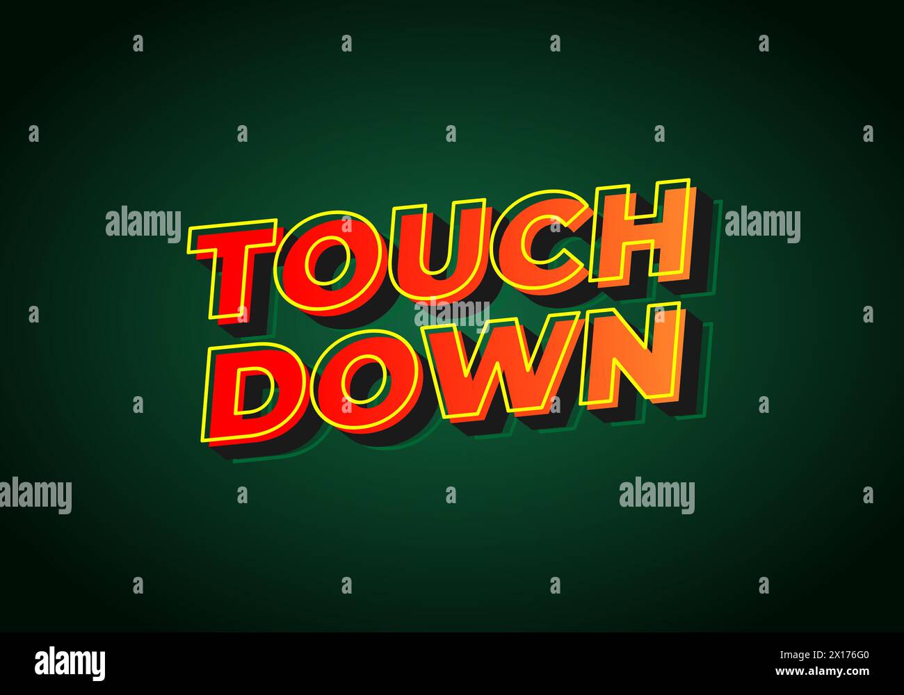 Touch down. Text effect design in eye catching color with 3d look ...