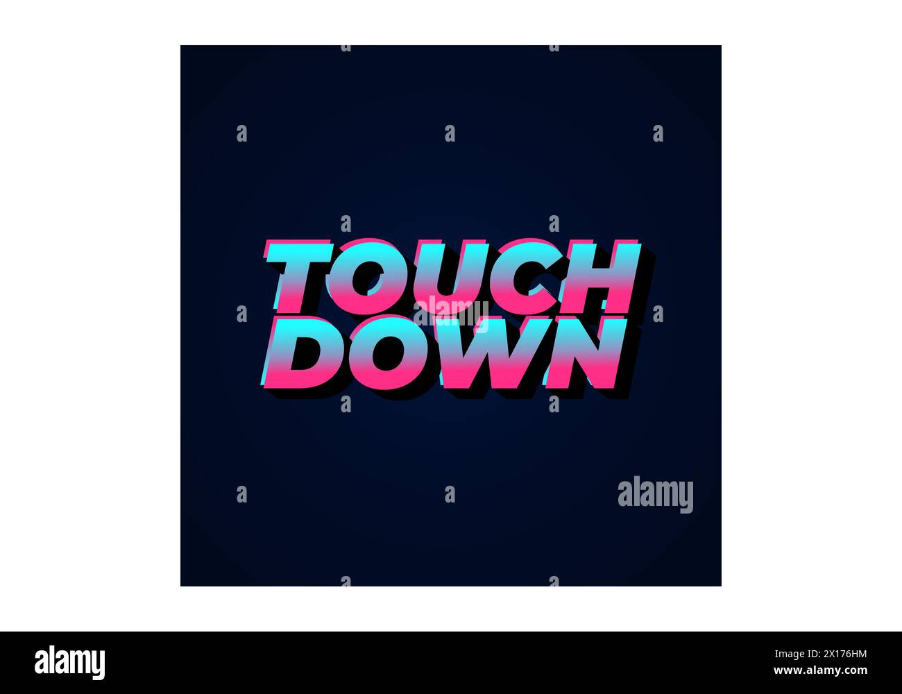 Touch down. Text effect design in eye catching color with 3d look effect Stock Vector Image ...