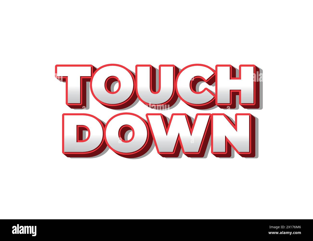 Touch down. Text effect design in eye catching color with 3d look ...