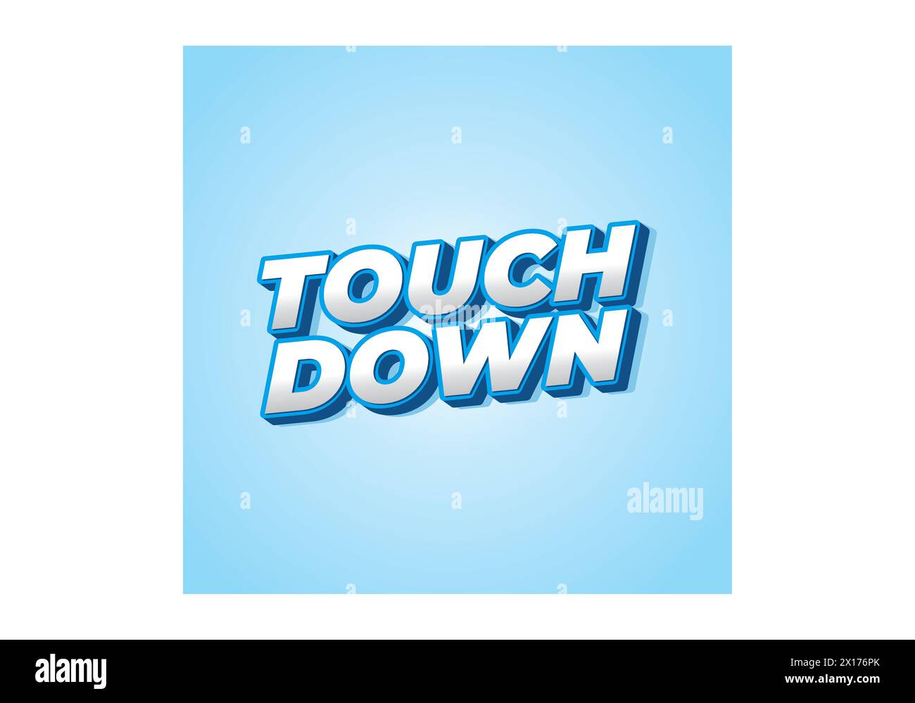 Touch down. Text effect design in eye catching color with 3d look ...