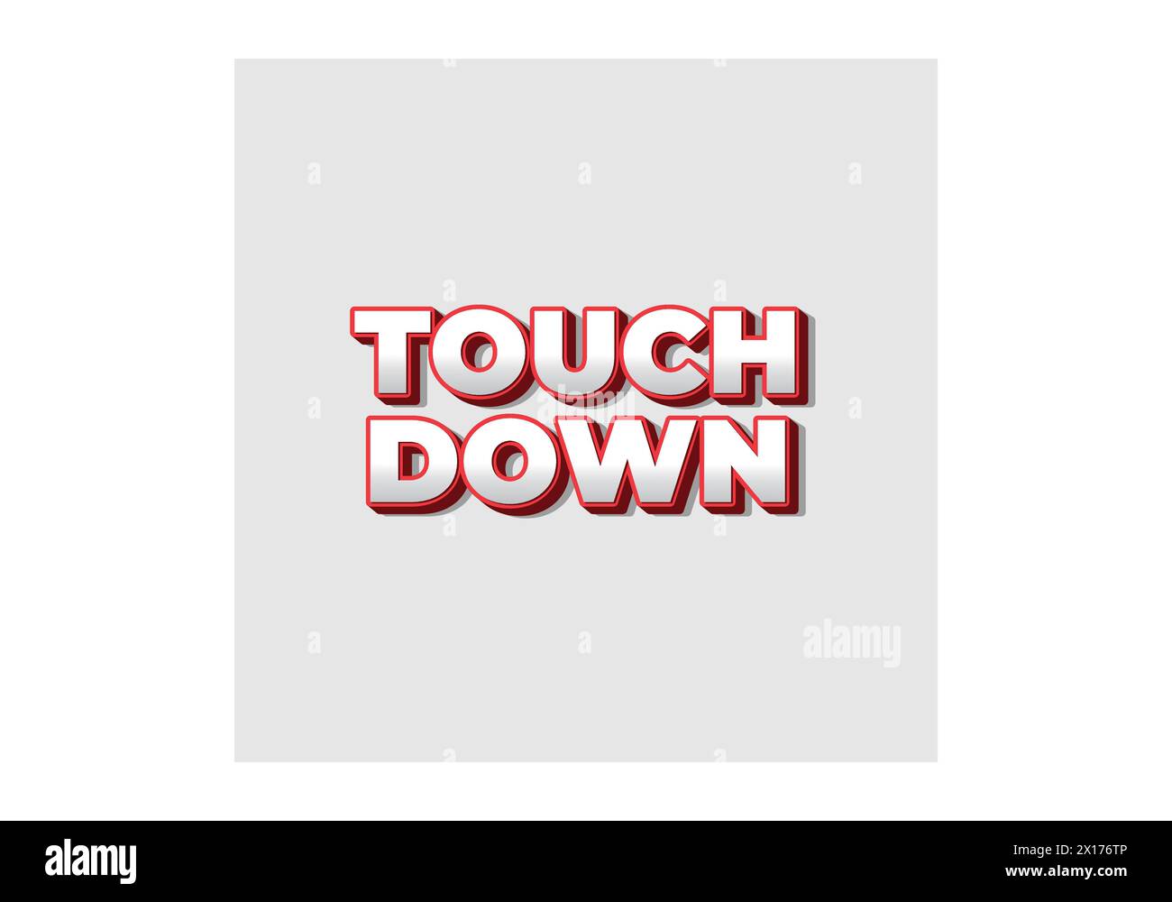 Touch down. Text effect design in eye catching color with 3d look ...