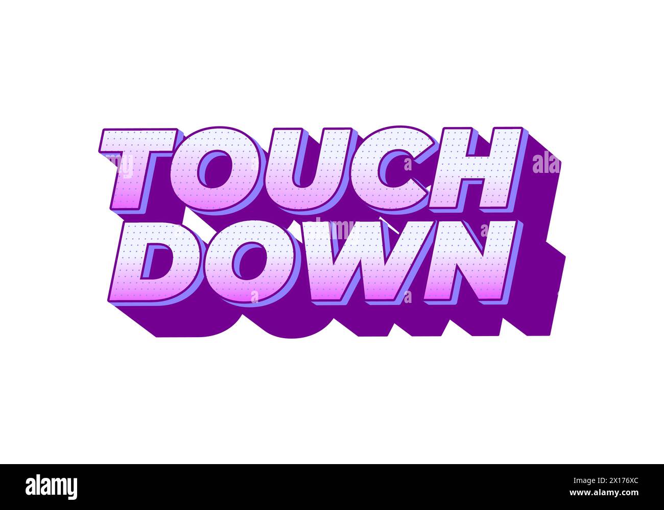 Touch down. Text effect design in eye catching color with 3d look ...