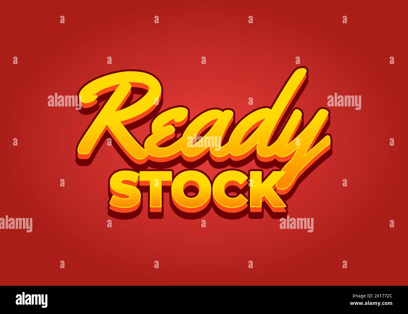Ready stock. Text effect design in 3D look with eye catching colors ...