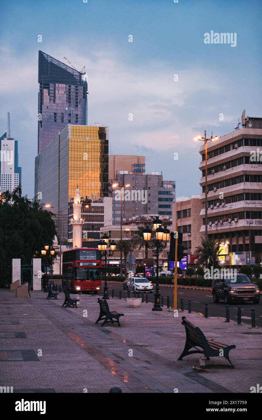 a red double decker public bus in Kuwait City, Kuwait Stock Photo - Alamy