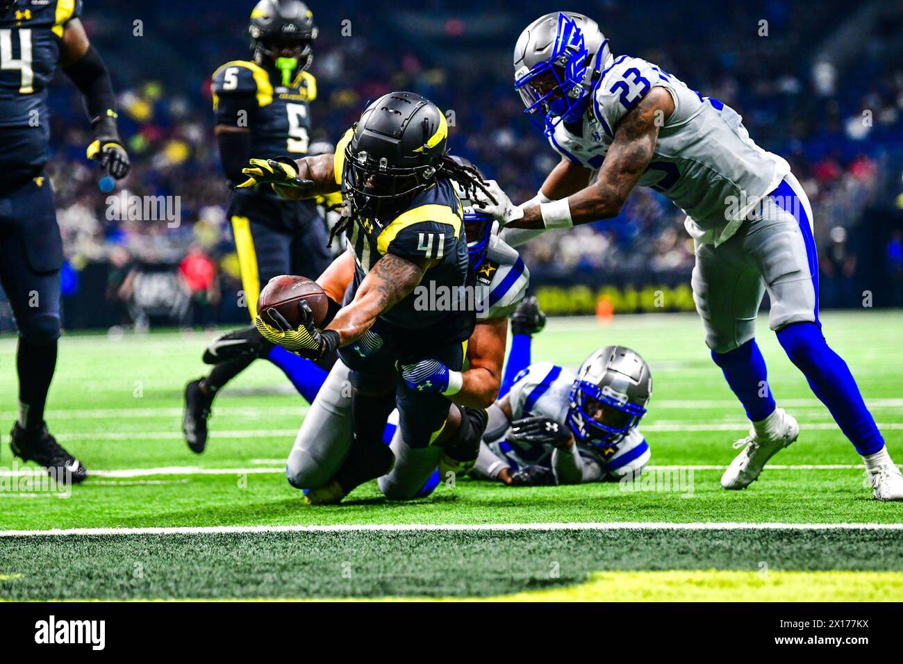 San Antonio, Texas, USA. 14th Apr, 2024. SA Brahmas #41 RB Anthony ...