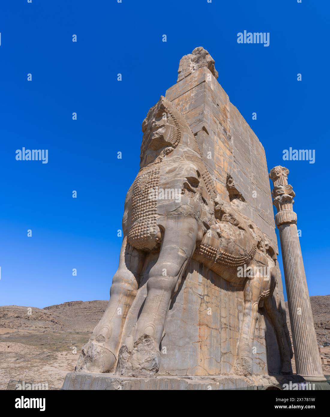 The Lamassu, a mythical creature, stands as a symbol of ancient Persian ...