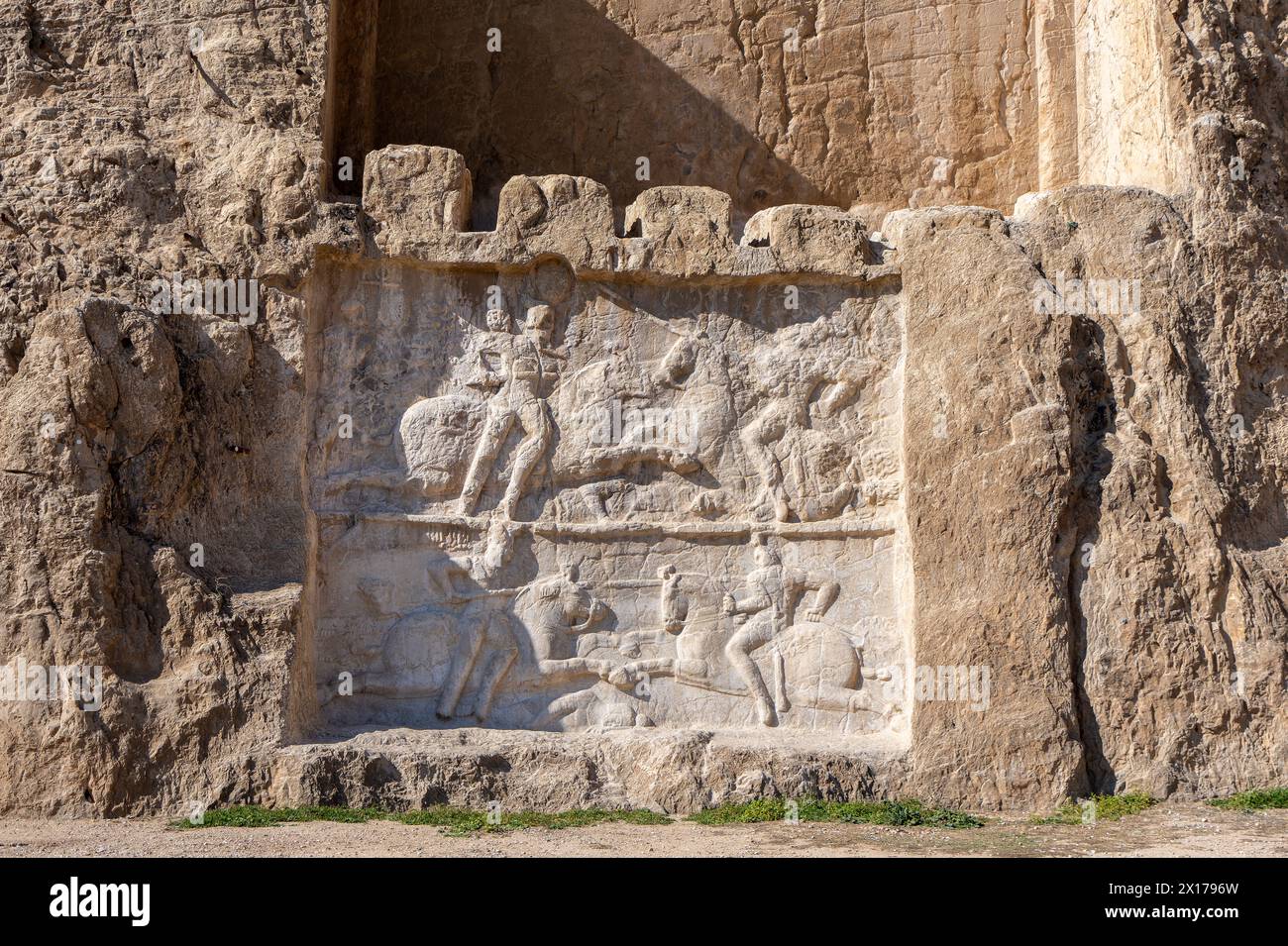 Detailed stone carvings depicting historical figures and events at ...