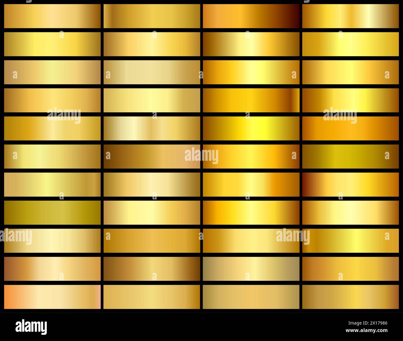 vector set of 33 unique gold gradient backgrounds. rectangular golden ...