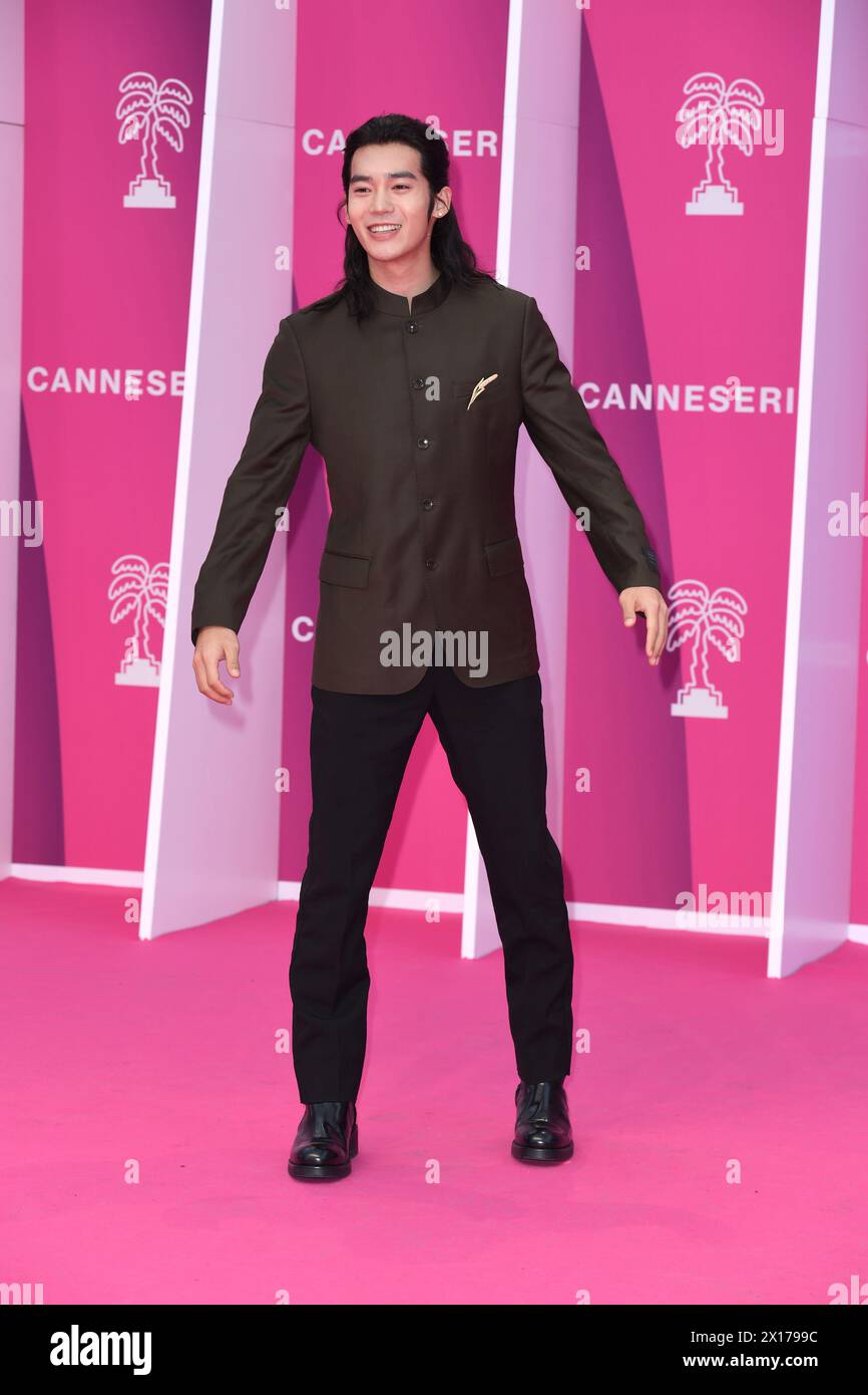 CANNES, FRANCE - APRIL 07: Yosh Yu attend the pink carpet Becoming Karl ...