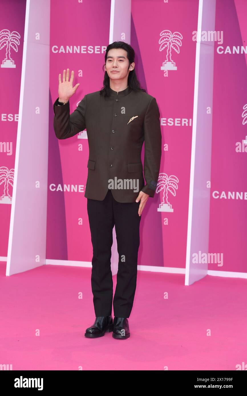 CANNES, FRANCE - APRIL 07: Yosh Yu attend the pink carpet Becoming Karl ...