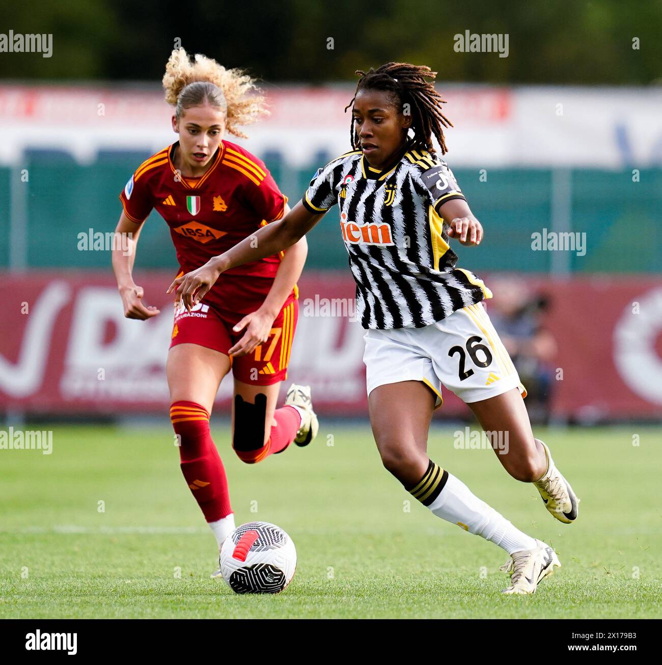 Jennifer Echegini of Juventus FC and Claudia Ciccotti of AS Roma ...