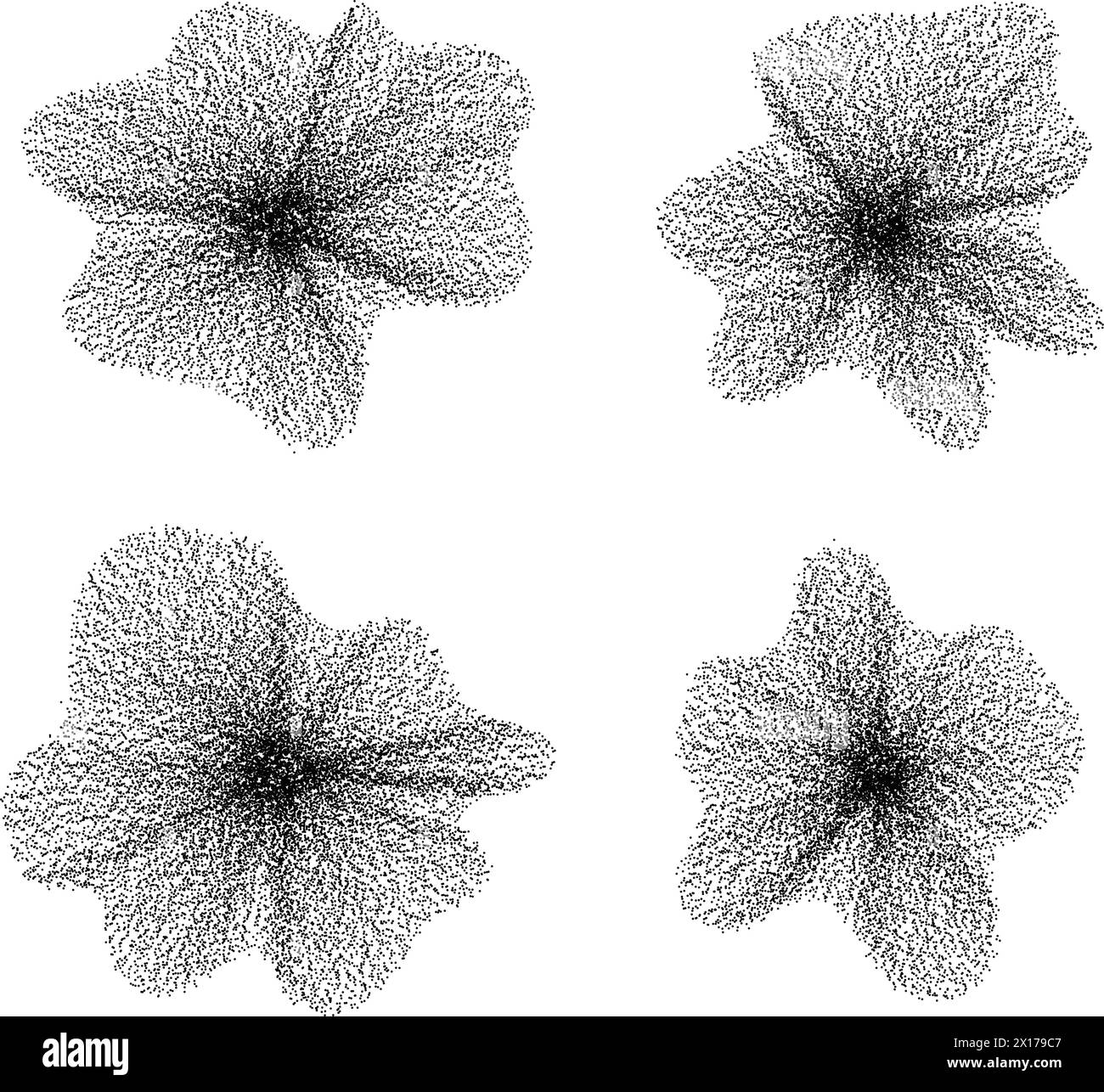 vector black dots in random forms. abstract chaotic shape of sound ...