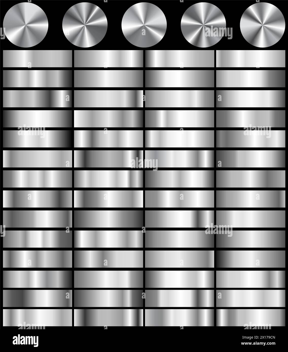 vector set of 61 unique silver gradient backgrounds. rectangular stripe ...