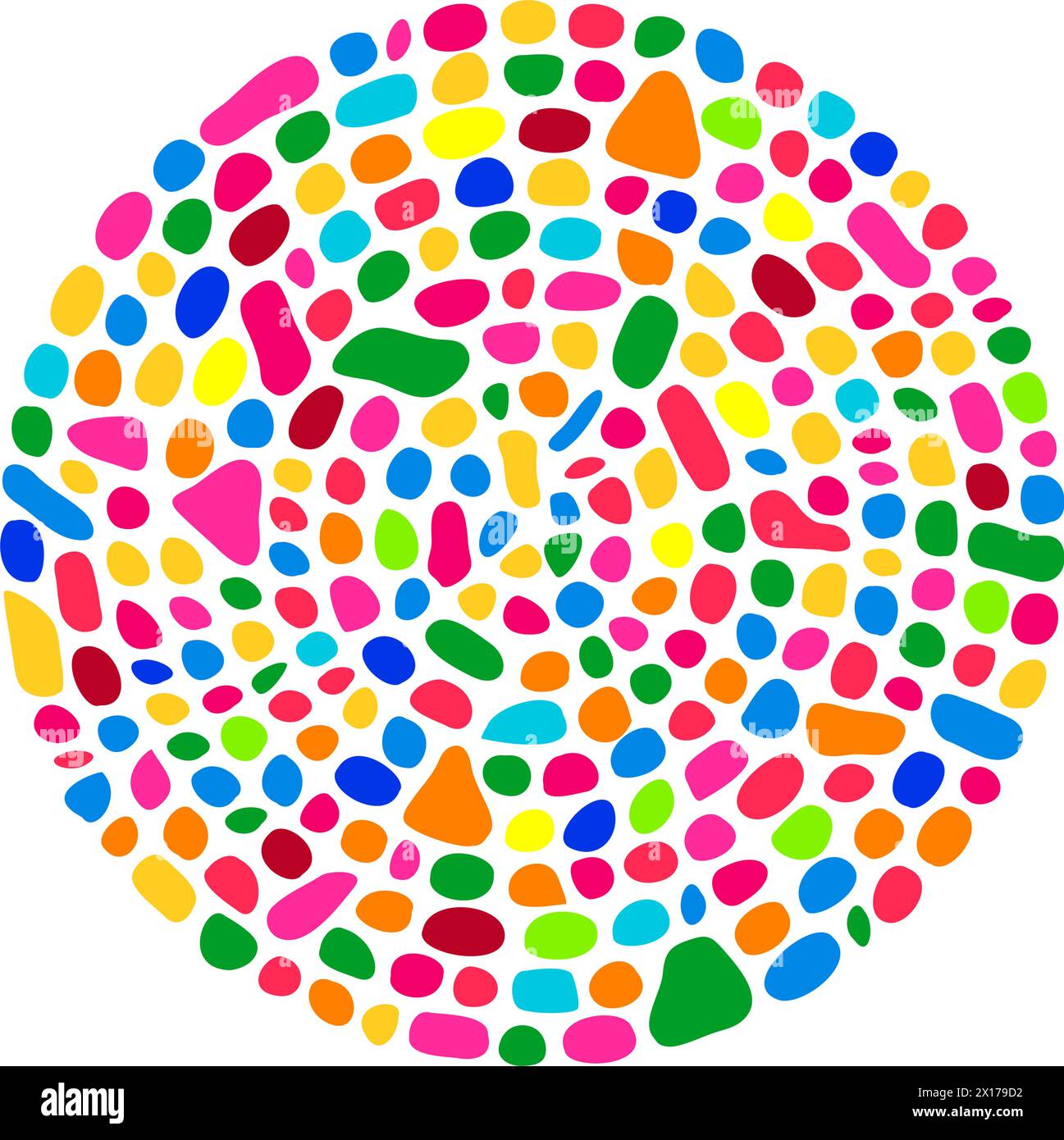 vector abstract colorful mosaic round pattern. pebble stone mosaic ...