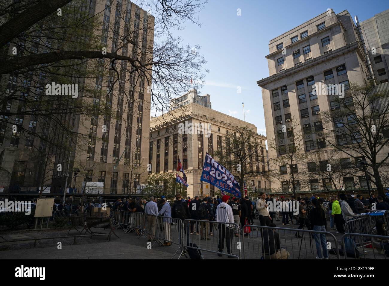 New York, USA. 15th Apr, 2024. New York, New York, USA Sparse crowd of ...