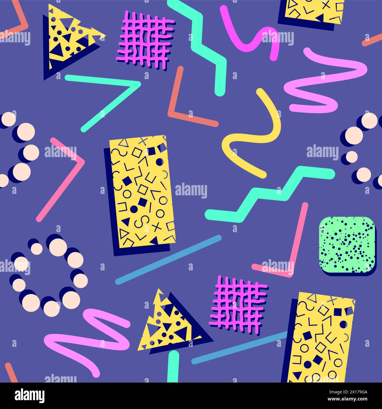 1980s vector geometric shapes hi-res stock photography and images - Alamy