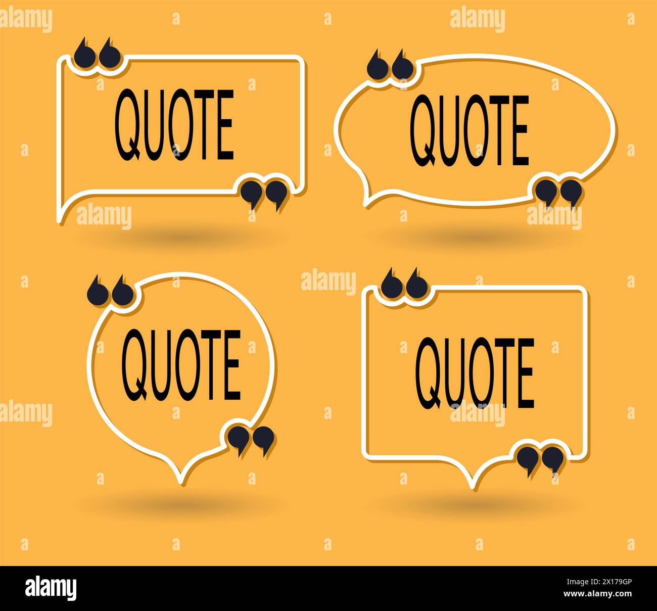 vector collection of quote forms for talk message, speech remark or ...