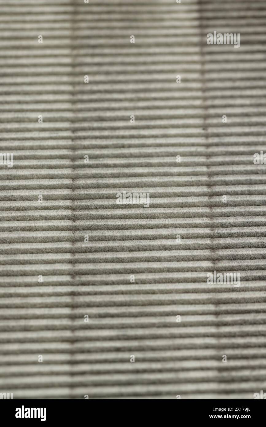 old used air filter in dirt and dust to clean the air, old long-used ...