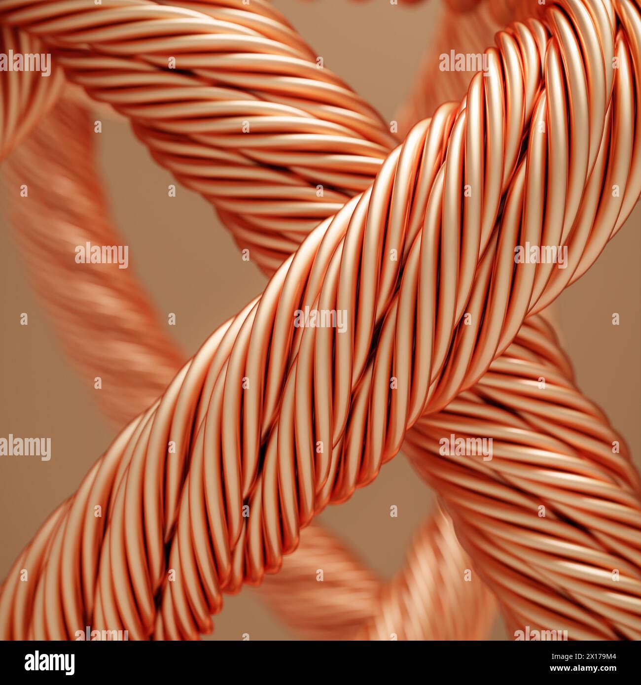 Copper concept. Twisted copper wires. Selective focus Stock Photo - Alamy