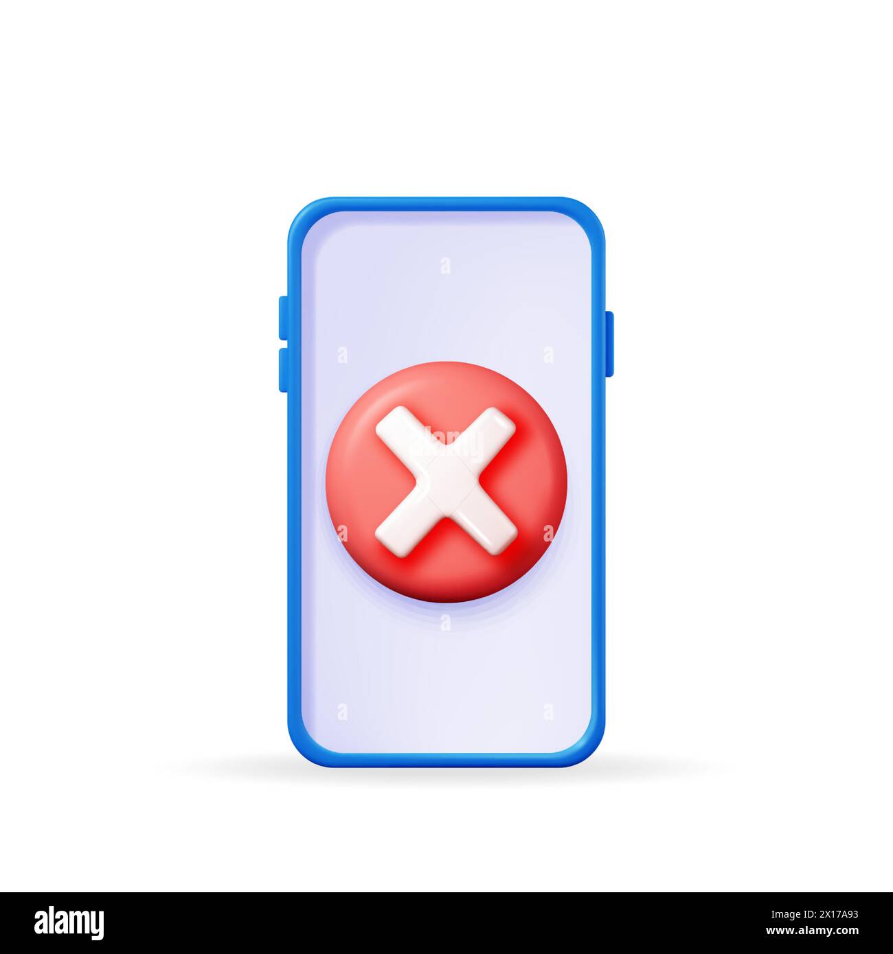 3D smartphone with wrong button in circle Stock Vector Image & Art - Alamy