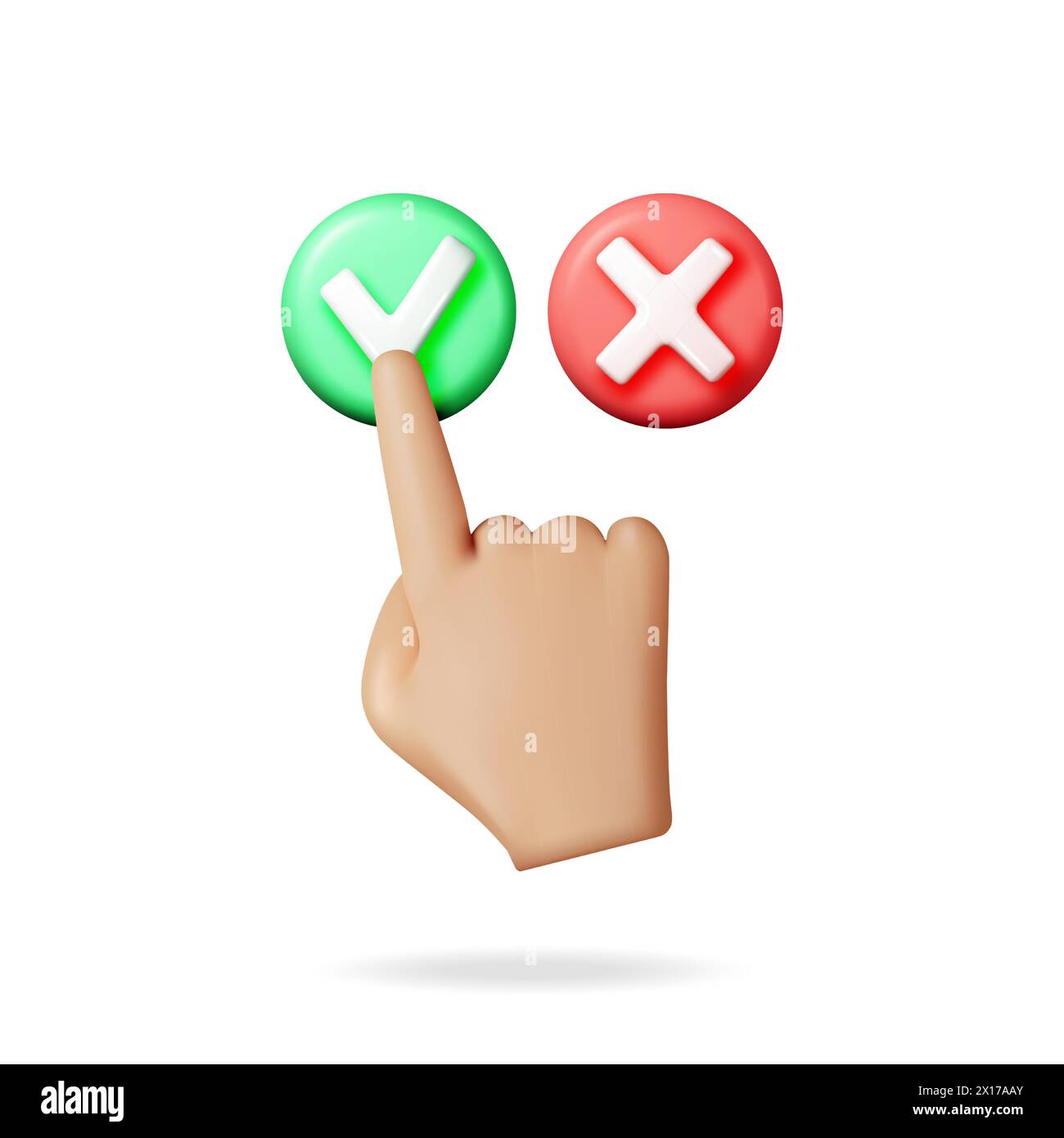 3D right and wrong button shape and hand Stock Vector Image & Art - Alamy