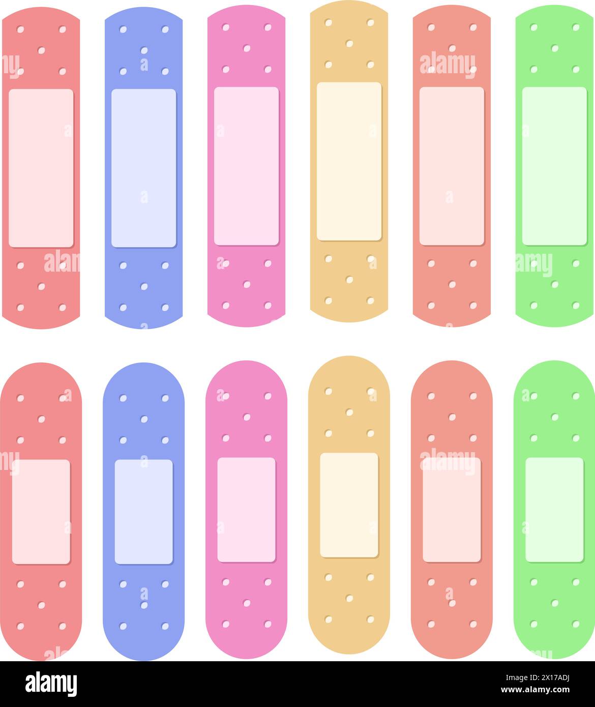 vector set of band aids. medical plasters of different colors. adhesive ...