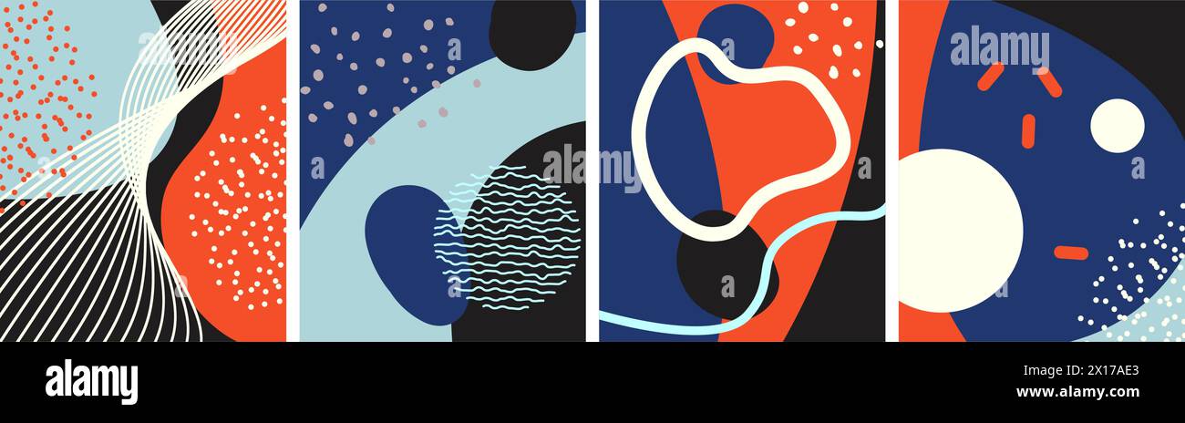 Vector Organic Abstract Colorful Forms Irregular Blob Shapes Outlines 