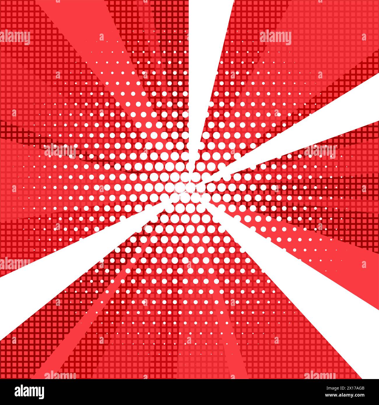 vector abstract background of red and white star burst with halftone ...