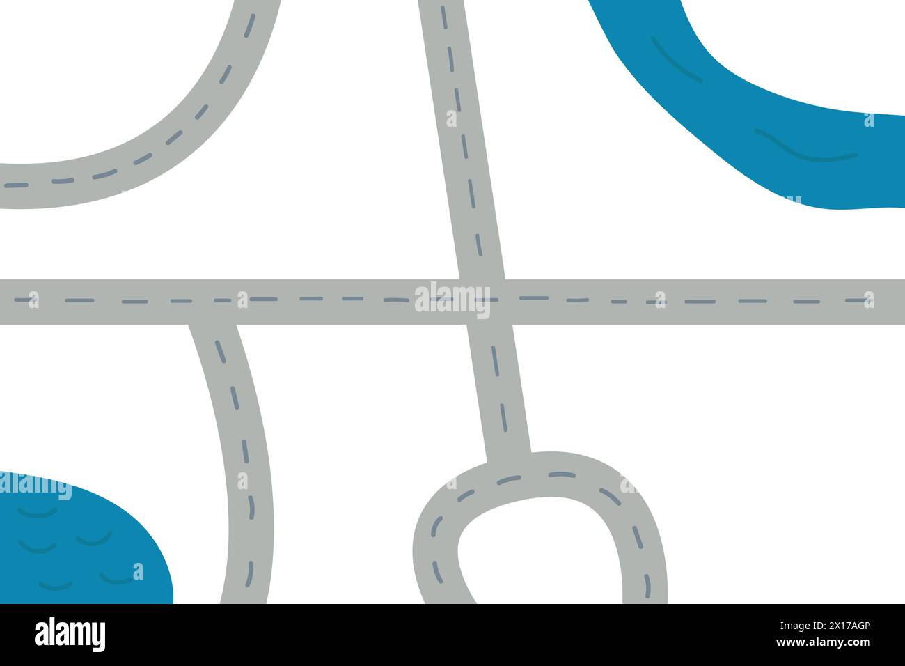 empty map with roads and rivers Stock Vector Image & Art - Alamy
