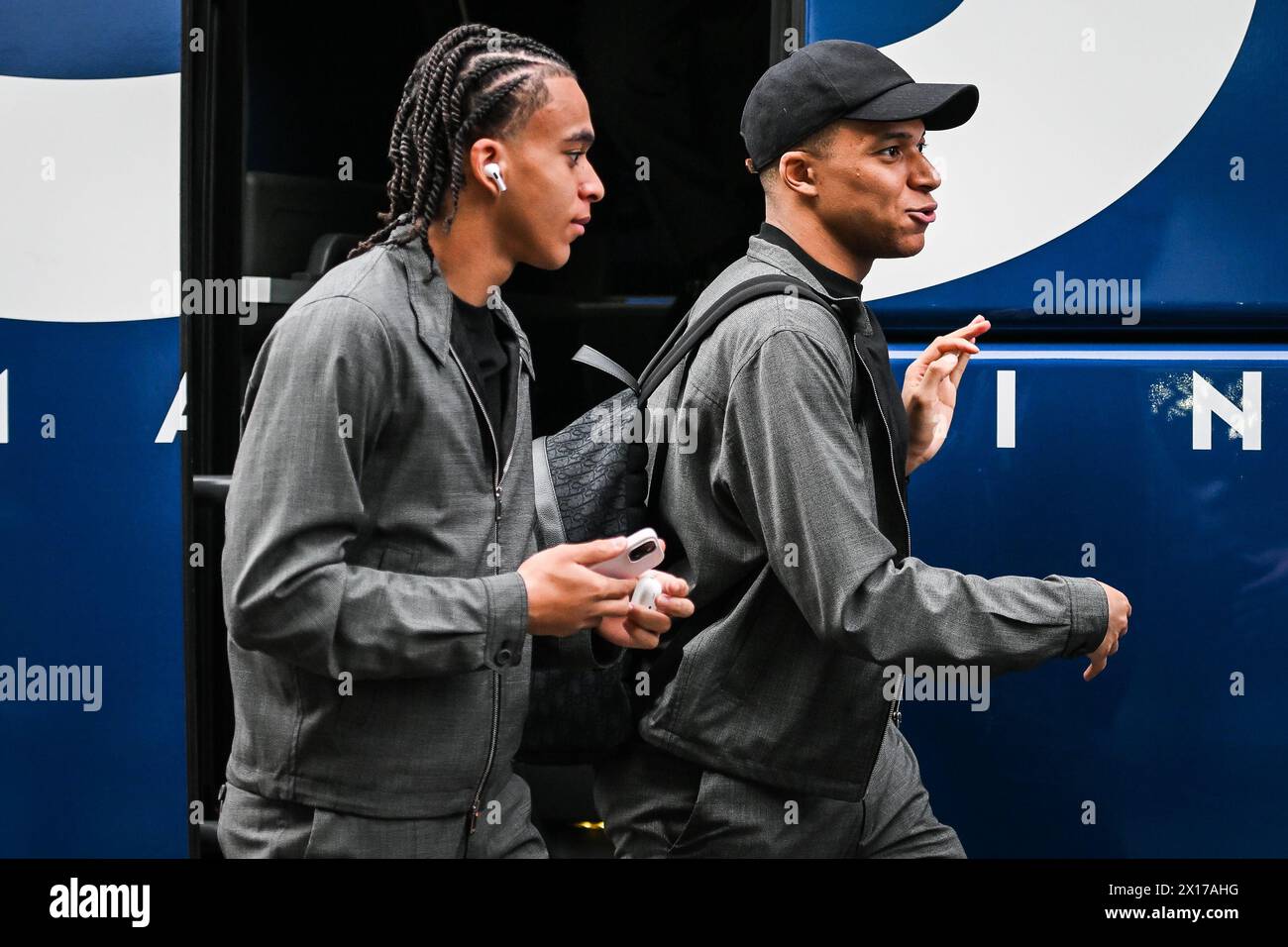 Paris, France. 06th Apr, 2024. Ethan MBAPPE of PSG and Kylian MBAPPE of ...
