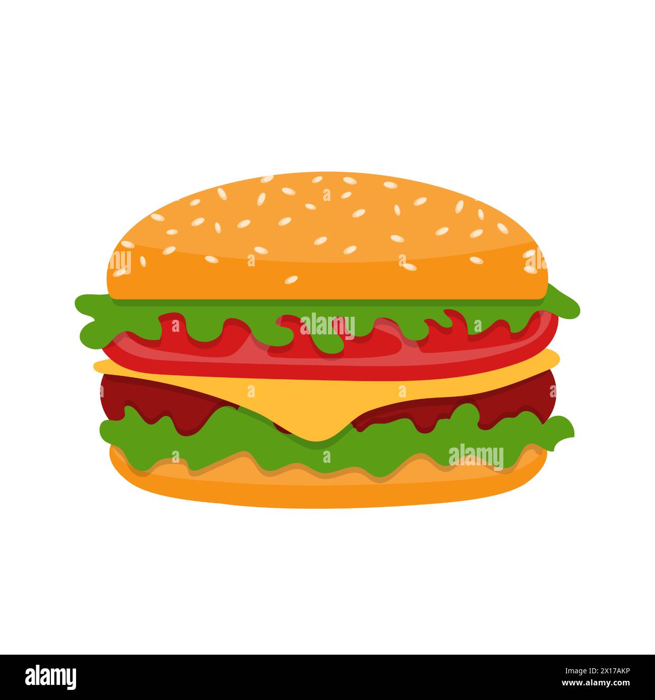 Fast food beef cheese hamburger cartoon vector isolated illustration ...
