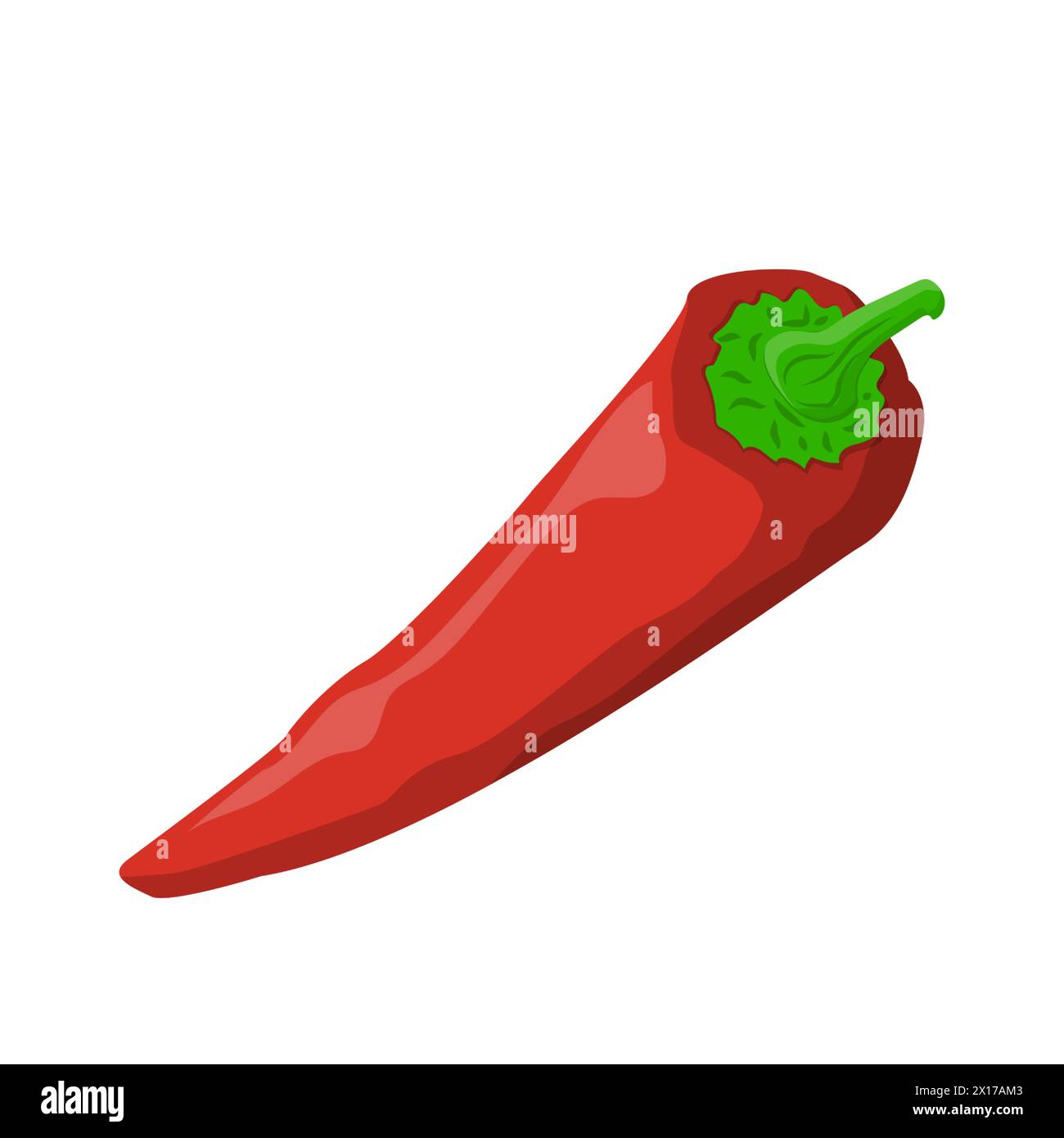 Fresh food ingredient vegetable red pepper cartoon vector isolated ...
