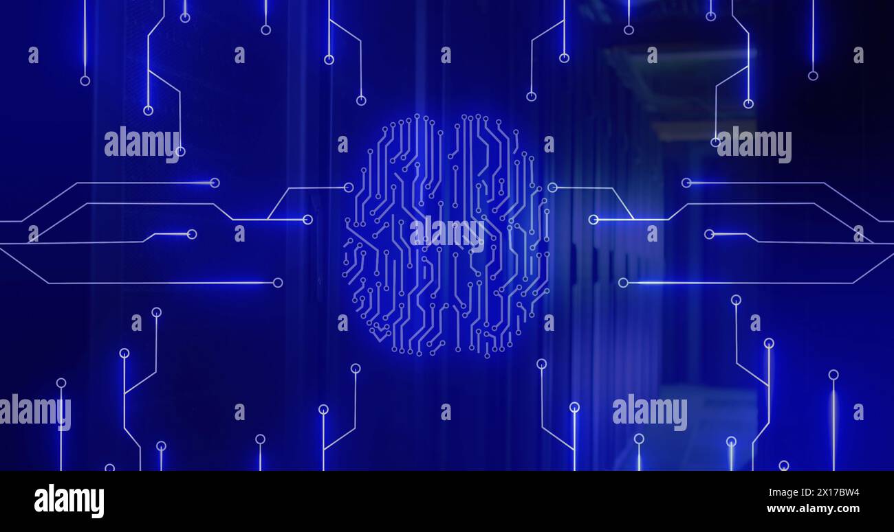 Animation neon brain network connections hi-res stock photography and ...