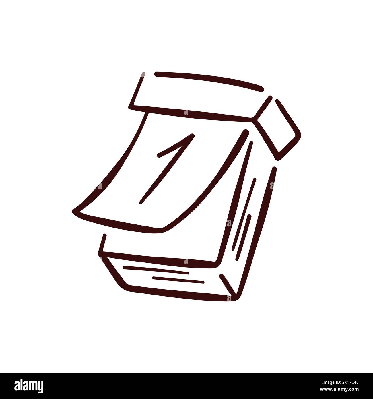 Tear-off paper calendar logo in line art style. Calendar with number ...