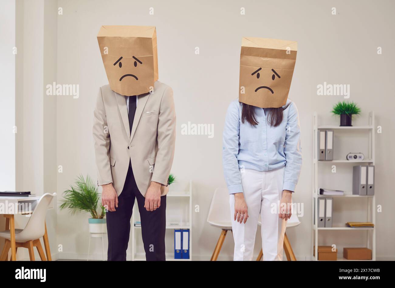 Woman office emotions brown hi-res stock photography and images - Alamy