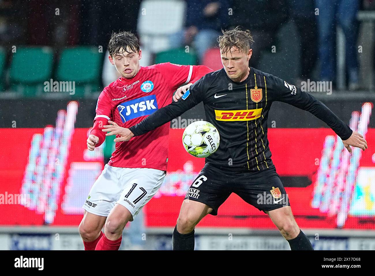 Silkeborg, Denmark. 15th Apr, 2024. Callum McCowatt, Silkeborg (17) and ...