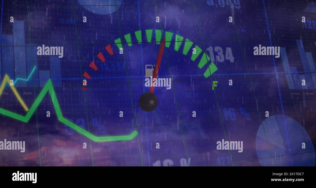 Image Of Speedometer And Statistical Data Processing Against Rain And