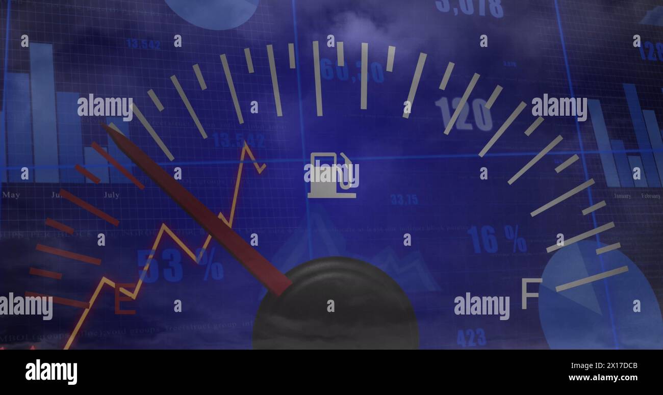 Image Of Speedometer And Statistical Data Processing Against