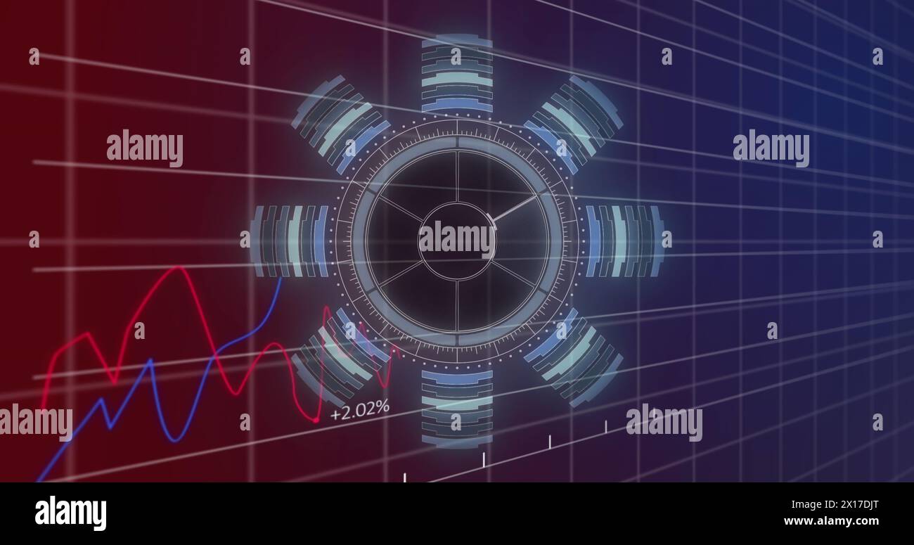 Image of scope scanning and financial data processing Stock Photo - Alamy
