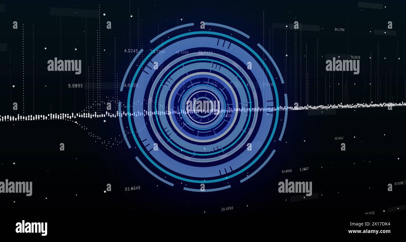Image of scope scanning and financial data processing Stock Photo - Alamy