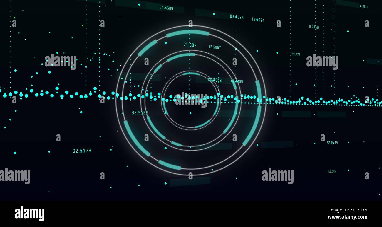 Image of scope scanning and financial data processing Stock Photo - Alamy