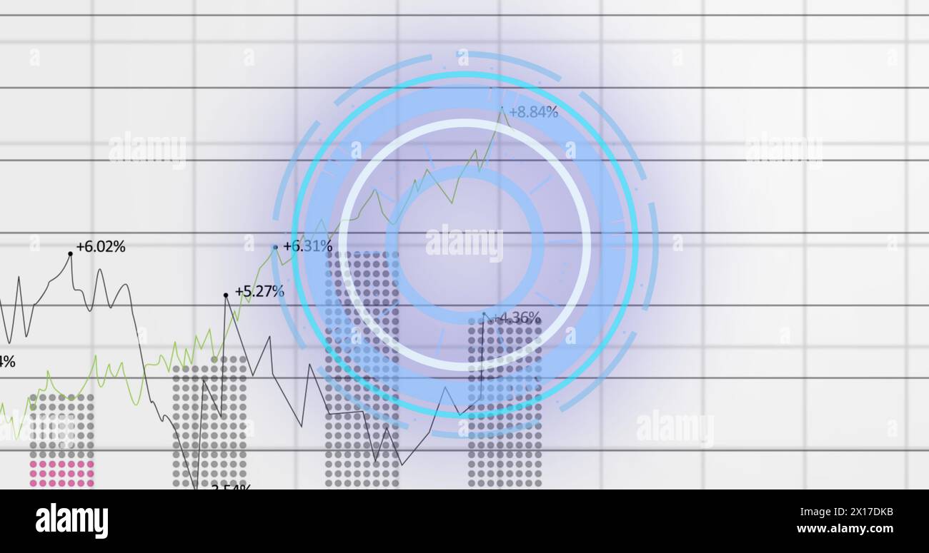 Image of scope scanning and data processing over grid on white ...