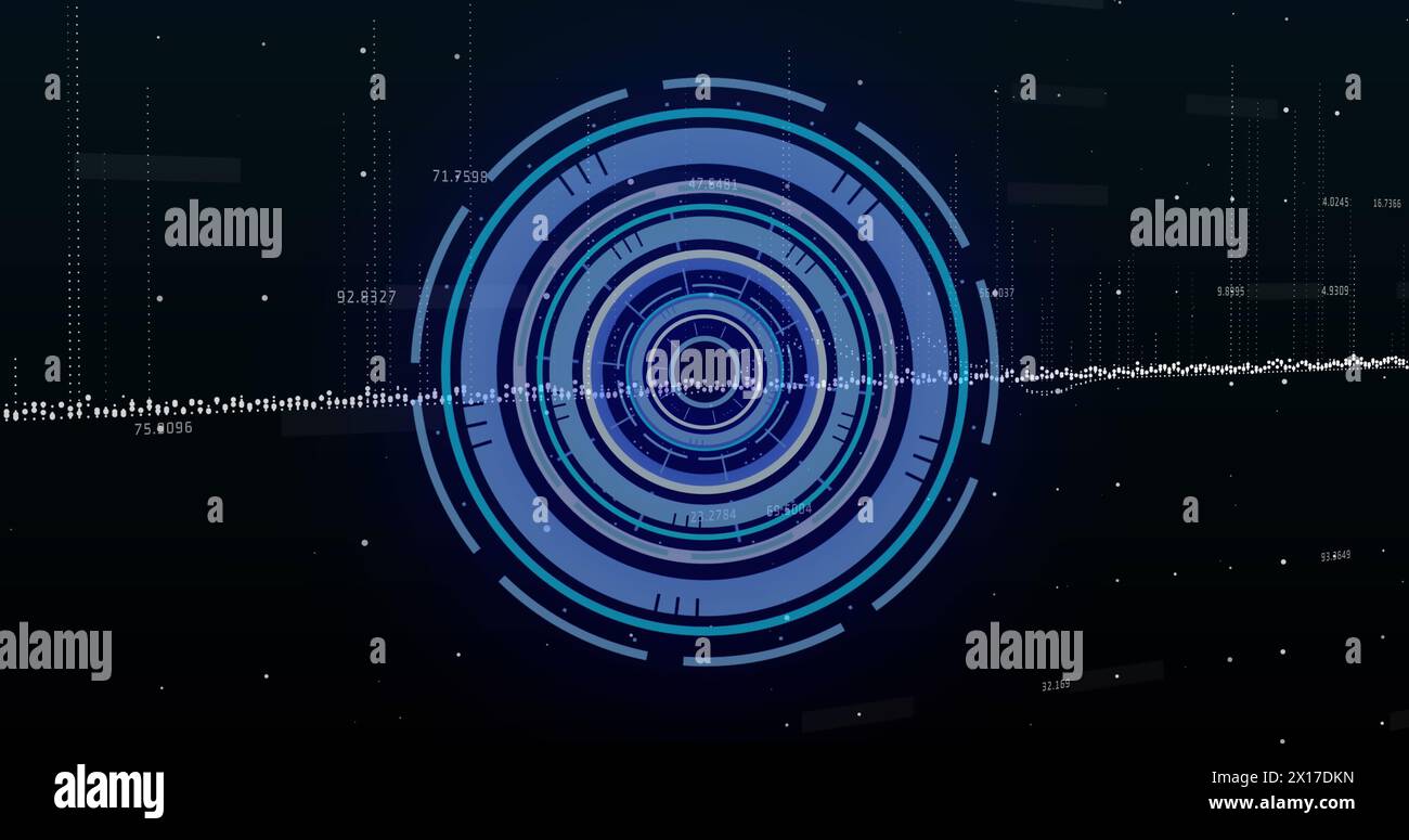Image of scope scanning and financial data processing Stock Photo - Alamy