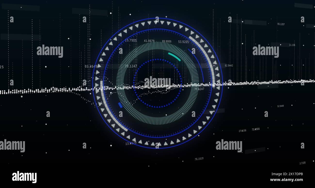 Image of scope scanning and financial data processing Stock Photo - Alamy